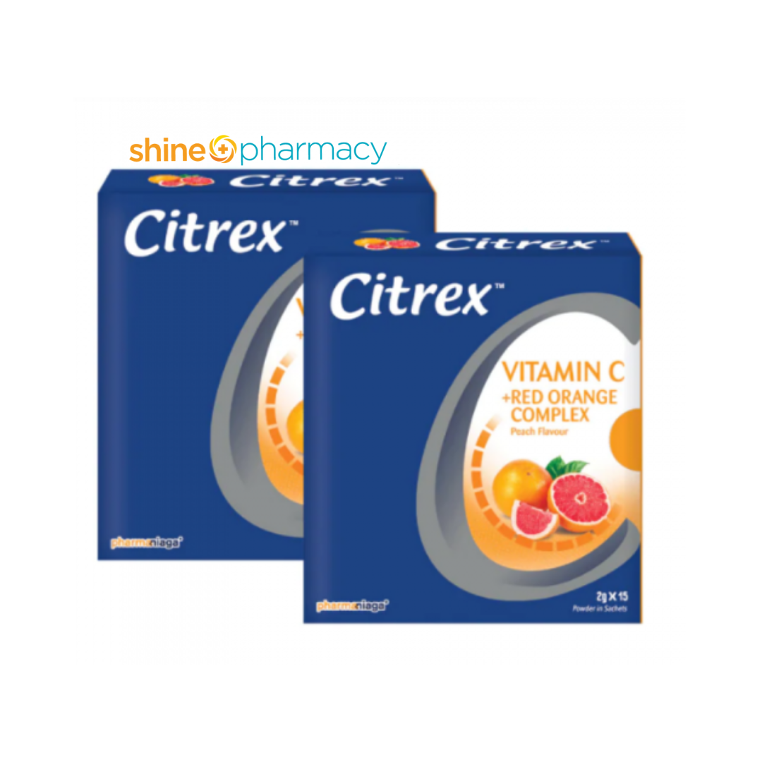 Citrex Vitamin C + Red Orange Complex [Peach] 2x15s – SHiNE Pharmacy